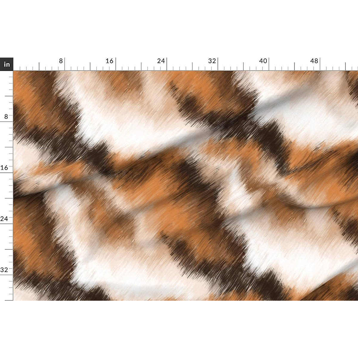 Spoonflower Fabric - Black White Orange Animal Print Fur Calico Cat Hair Watercolor Pencil Printed on Minky Fabric Fat Quarter - Sewing Baby Blankets Quilt Backing Plush