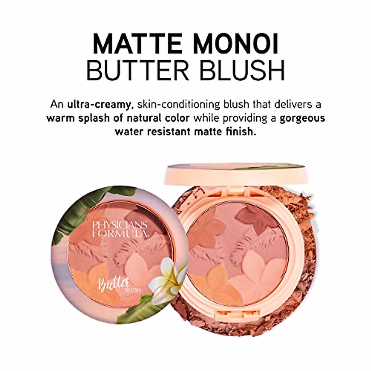 Physicians Formula Matte Monoi Butter Blush Makeup Powder, Mauvy Mattes, Dermatologist Tested