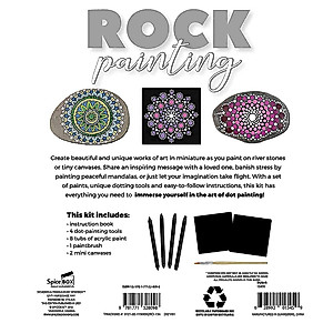 SpiceBox Rock Painting Kit for Adults and Teens, DIY Arts and Crafts Creative Activities, Make Your Own Painted Rocks, Multi Colors, (13459)