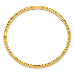 IceCarats 14K Yellow Gold 4.75mm Hinged Bangle Bracelet