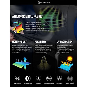 ATHLIO Women's Sports Compression Shirt, Cool Dry Fit Long Sleeve Workout Tops, Athletic Exercise Gym Yoga Shirts, 2pack Black/Charcoal, Small