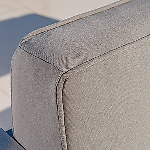 Christopher Knight Home Cape Coral Outdoor Aluminum Club Chairs with Water Resistant Cushions, Khaki (Pack of 2)