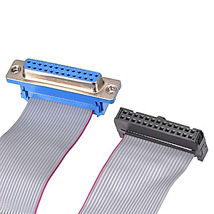 uxcell IDC Wire Flat Ribbon Cable DB25 Female to FC-26 Female Connector 2.54mm Pitch 20cm Length, 2pcs
