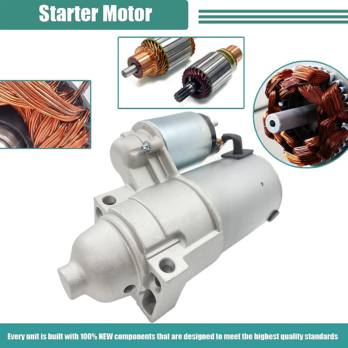 Starter Replacement for 1994-2015 Kohler HP 15-27 Toro Cub Cadet Scotts Thomas Grasshopper 2509808, 2509809, 2509811, SDR0291, 41012182, 41012182R, 41012414, 6744N