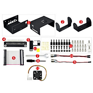 Jetson Nano Metal Case with 5V Cooling Fan Compatible with Jetson Nano Developer Kit B01 (4GB),with Camera Holder Reset,Power Button,for Waveshare IMX219 Series Camera,Wireless-AC8265