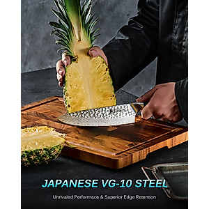 KYOKU Gin Series Chef Knife, 8" All Purpose Kitchen Knife, Japanese VG10 Damascus Stainless Steel Knife with Silver Ion Blade G10 Handle Mosaic Pin, Professional Knife for Meat Fruit Vegetables