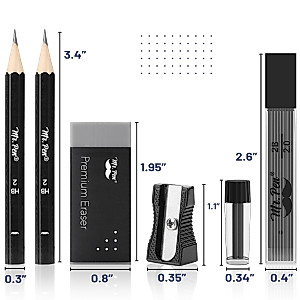 Mr. Pen- Professional Geometry Set, 15pcs, Black Geometry Kit for Artists and Students, Geometry Set, Metal Rulers and Compasses, Drawing Tools, Drafting Supplies, Drafting Set, Drafting Tools and Kit
