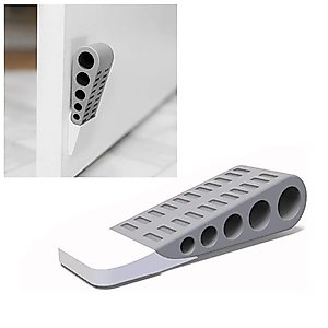 1 Pcs Door Stopper, Anti-Slip Rubber Door Stop with White Holder, Heavy Duty Safe Door Floor Protector, Wedge Premium Rubber Door Stops Door Chucks Stoppers for Home Office Bottom of Door