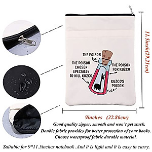 Kuzco Cartoon Inspiration Book Sleeve Poison Kuzco Book Cover Llama Book Sack Emperors Gift Yzma Book Zipper Pouch Gift for Fans (KuzcoBS)