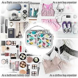 senya Clear Toiletry Bag,Travel Makeup Cosmetic Bag Carry on Airport Airline Compliant Bag Colorful Dragonfly for Women Men