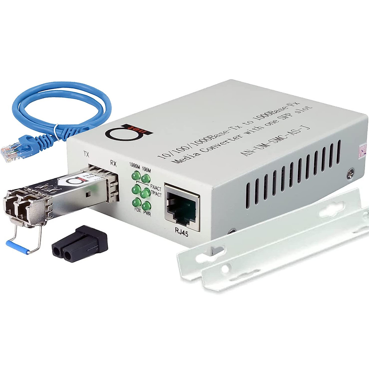 Single Mode LC Gigabit Fiber Media Converter - Includes LC SFP 20 km (12.42 Miles) LC – to UTP Cat5e Cat6 10/100/1000 RJ-45 – Auto Sensing Gigabit or Fast Ethernet Speed - Jumbo Frame - LLF Support