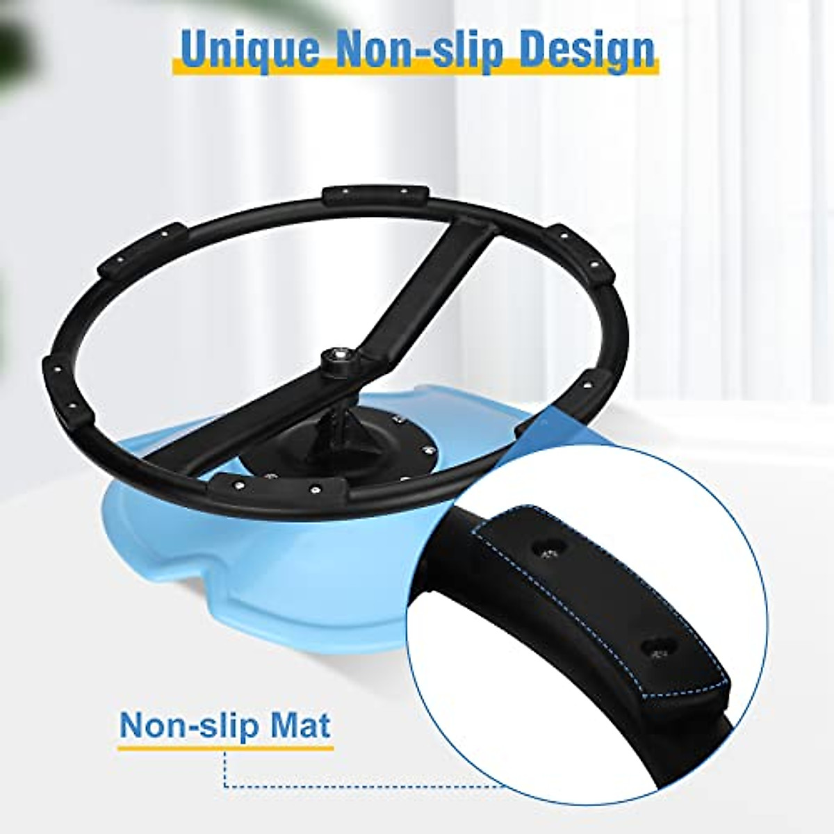 FERUERW Autism Kids Swiel Chair,Sensory Toy Chair,Carousel Spin Sensory Chair for Kids,Training Body Coordination,Kids Spinning Chair,Metal Base Non-Slip Sitting More Safer(Blue)