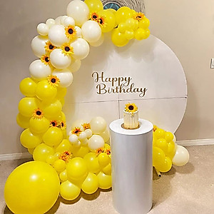 139PCS Sunflower Balloons Garland Kit with Artificial Sunflowers Yellow Balloons for Sunflower Theme Birthday Party Baby Shower