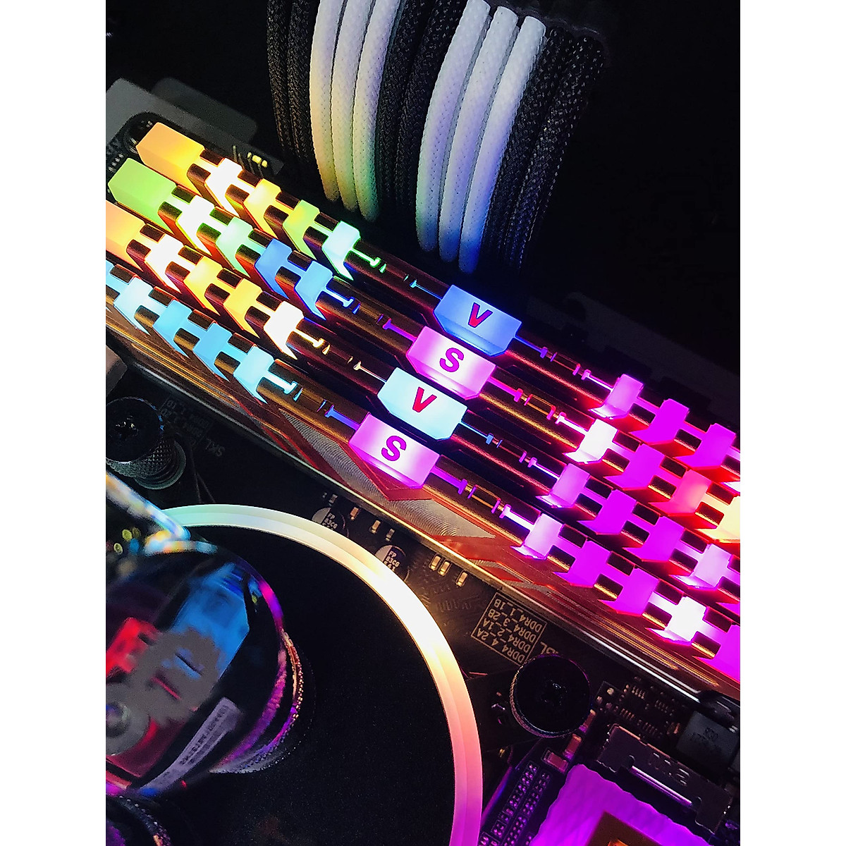 V-Color Prism DDR4 16GB (8GBx2) 3200MHz (PC4-25600) CL16 RGB Gaming Desktop PC Computer Ram Memory Module Upgrade UDIMM 1.35V- Grey (TL48G32S8KGRGB16)