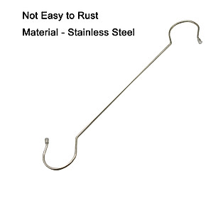 Maydahui 14PCS Extra Long S Shaped Hooks(7PCS 16 inch+7PCS 12 inch) Plant Hanging Hooks Stainless Steel Silver Hanger for Kitchenware Pergola Bird Feeder Flower Basket Indoor Outdoor Uses