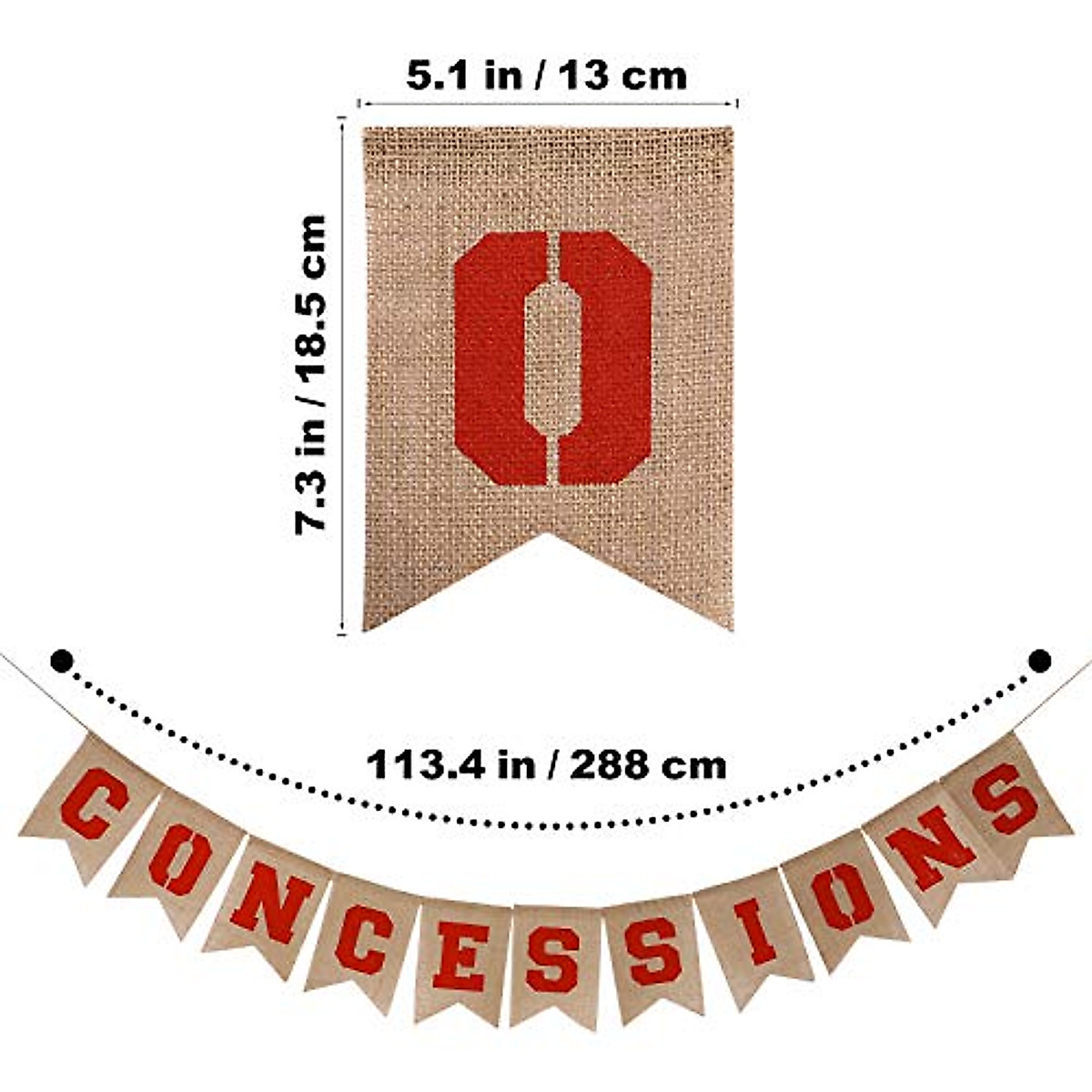 Amosfun Sports Theme CONCESSIONS Garland Party Bunting Banner Baseball Concessions Banner Football Party Concessions Garland