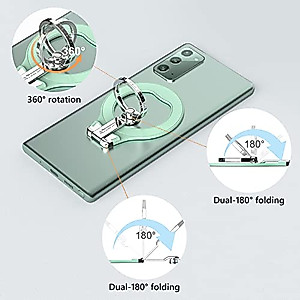 Nillkin Adhesive Phone Ring Holder Mag Safe Ring, Adjustable Finger Ring Grip and Stand, Adhesive Metal Ring for Galaxy S22/21/20, iPhone 13 12 11 Series, Google Pixel and Other Android Phone, Green