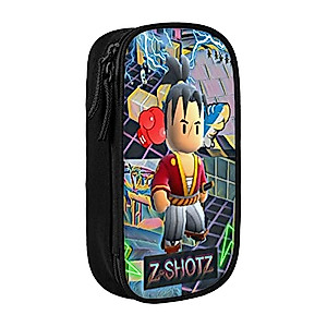 Stumble Guys Pattern Pen Pencil Case Bag Big Capacity Multifunction Storage Pouch Organizer with Zipper Office University for Girls Boy Black