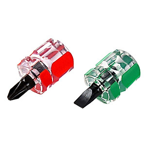 U-K 2 PCS Screwdriver Set Mini Stubby Slotted Screwdriver Set Adorable Quality and Practical Deft Design