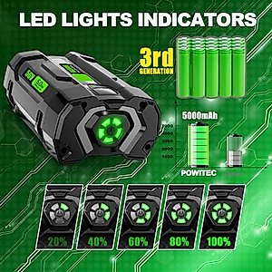 POWITEC 【3rd Generation】 56V 5.0Ah Replacement Battery for EGO 56V Battery BA2800 BA4200 Lithium Ion Battery Compatible with EGO Power+ Cordless Tool Battery Pack