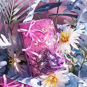 LeZakaa Pink Holographic Wrapping Paper - Mini Roll - Butterfly Print for Birthday, Holiday - 17 inches x 32.8 Feet (46.5 sq.ft.)