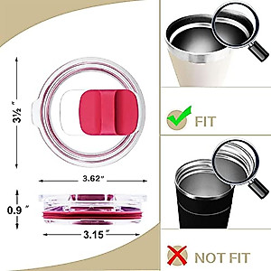 Compatible with YETI Rambler, Ozark Trail, Old Style Rtic, and More - Magnetic Slider Switch Spill Proof Tumbler Cover (Brick Red&Black 10/20oz)