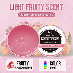 PERMANIA Lash Lift Rod Adhesive, New Brow Lamination Glue Balm, Soft Fragrance Strong Viscosity and Water Solubility for Lash Perm Kit (Peach)