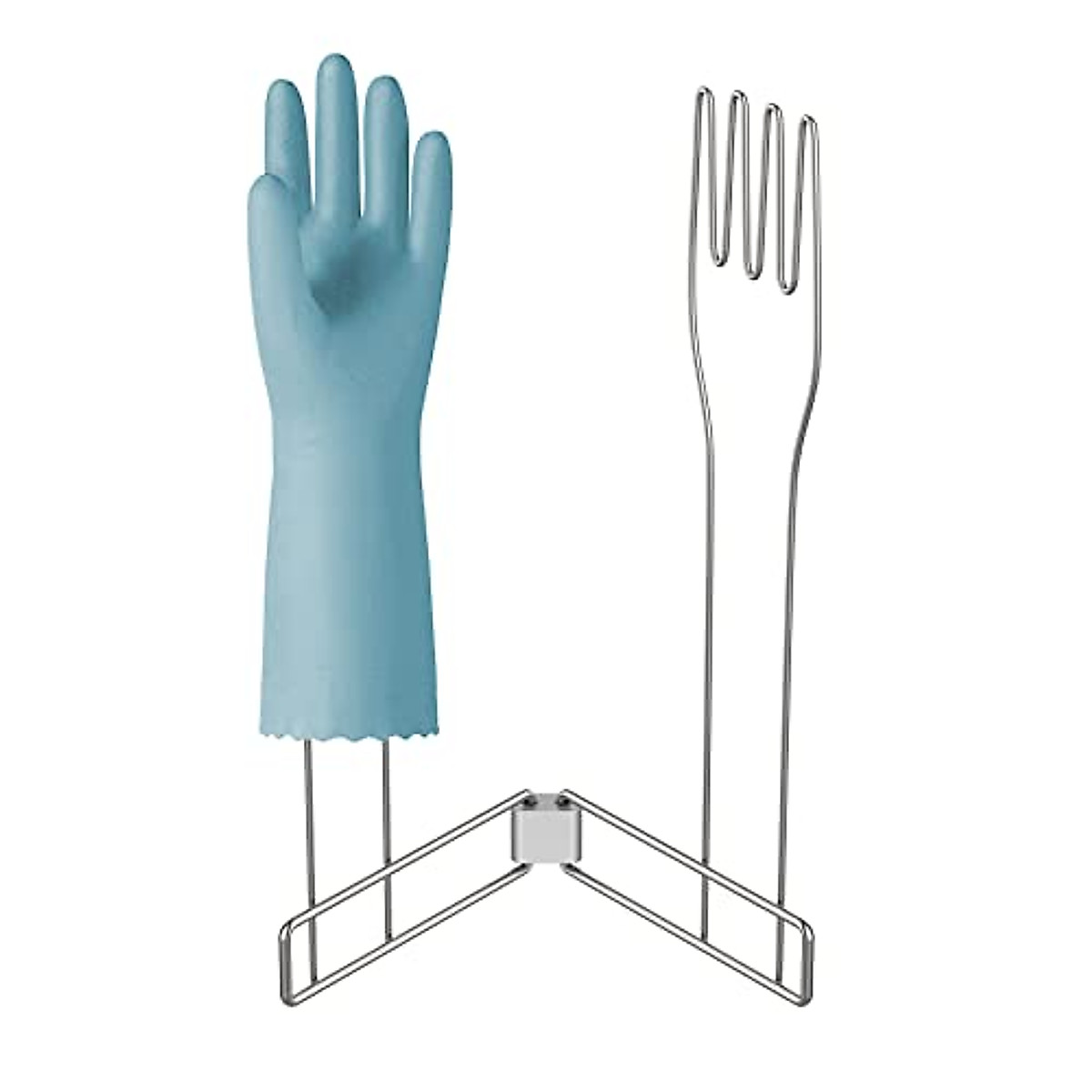 KORRTFID Kitchen Glove Holder,Stainless Steel Kitchen Vertical Glove Support Multi-Purpose Glove Drain Rack,Collapsible Glove Drying Stand,Rubber Glove Drying Rack,Mitten Drying Rack(Small)