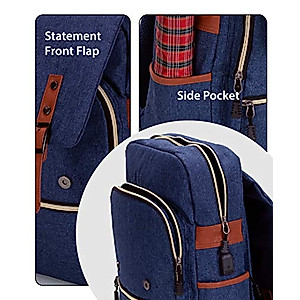 Rockland Heritage USB Laptop Backpack, Blue, Large