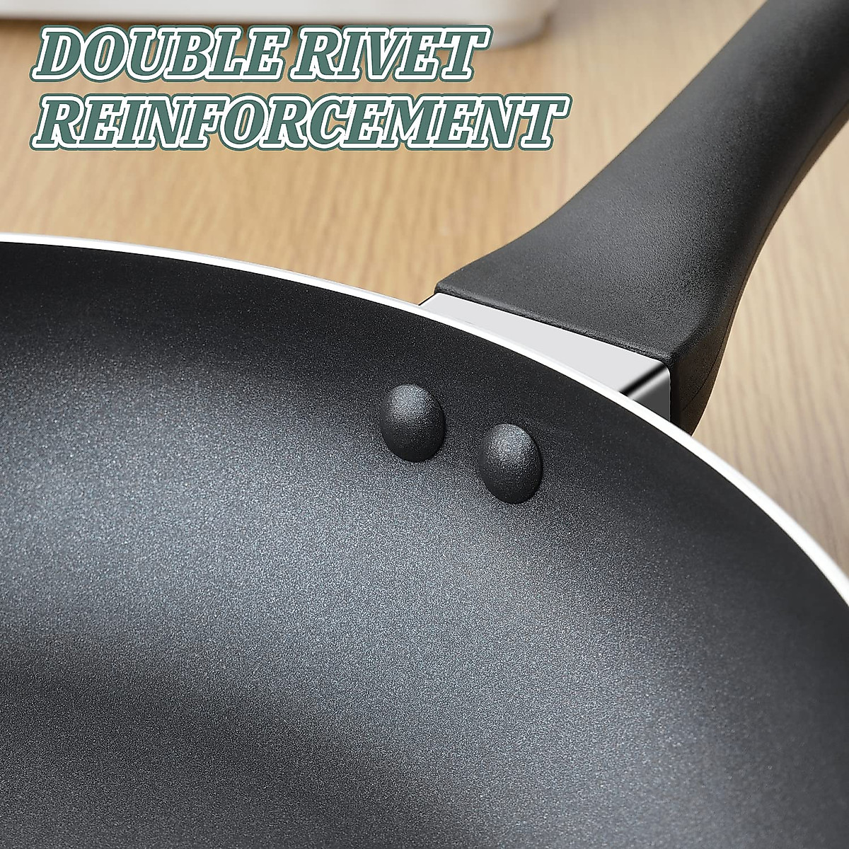 Eterish Nonstick Frying Pan Skillet 9.4 Inch - Induction Bottom - Aluminum Alloy and Scratch Resistant Body Omelette Pan- Riveted Handle, Non Stick Skillet Pan,PFOA Free