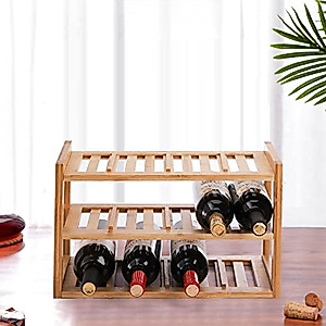 ZEAYEA Water Bottle Organizer, Bamboo Water Bottle Holder Stand, 3-Tier Bottle Storage Rack for Kitchen Countertop, Pantry, Cabinet, Tabletop