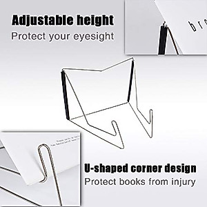 Textbook Stands,2PC Fold-n-Stow Metal Bookstand,Music Book Easel Display Holder,Adjustable Reading Stand,Small Book Rest for Kitchen Counertops,Bookrest for Hardcover Ipad,Cookbook,Recipe (2)