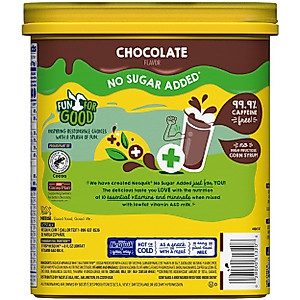 NESTLE NESQUIK No Sugar Added Chocolate Flavored Powder 16 oz. Canister