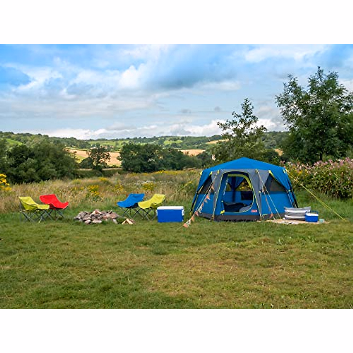 Coleman Tent Octago, 3 Man Tent Ideal for Camping in The Garden, Dome Tent, Waterproof 3 Person Camping Tent with Sewn-in Groundsheet