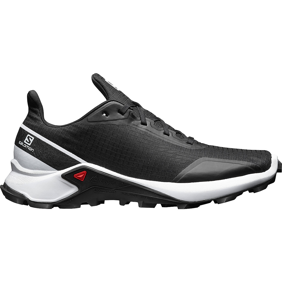 Salomon Men's ALPHACROSS Trail Running Shoes, Black/White/Monument, 12.5