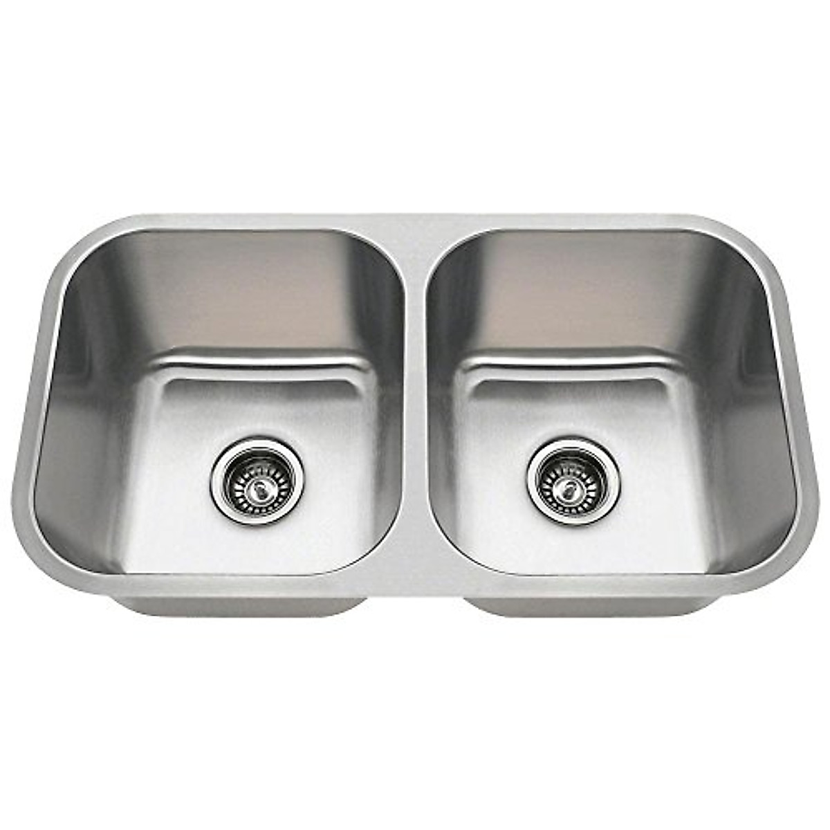 MR Direct 3218a Stainless Steel 3218A-18 Undermount 32-1/4 in. Double Bowl Kitchen Sink, 18 Gauge