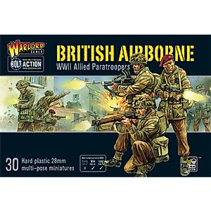 Warlord Bolt Action British Airborne Allied Paratroopers 1:56 WWII Military Wargaming Plastic Model Kit, Small