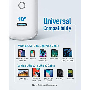 USB C Charger, Anker 30W PIQ 3.0 USB-C Fast Charger Adapter, PowerPort III Mini Compact Charger for iPad/iPad Mini, for iPhone 14/14 Plus/14 Pro/14 Pro Max/13, Pixel, Galaxy, and More