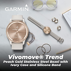 Wearable4U Garmin vivomove Sport, Hybrid Smartwatch, Health Features, Touchscreen, Black Energy Bundle