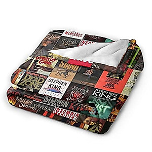 The Full Collection of Stephen King Books Throw Blanket 50"X40" Lightweight Cozy Bed Blankets for Soft Bedding,Couch,Chair,Sofa,Bed for Room Suitable All Season