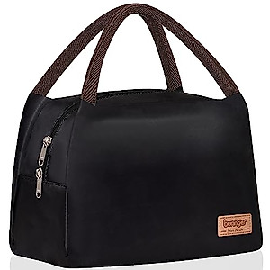 Buringer Reusable Insulated Lunch Bag Cooler Tote Box Meal Prep for Men & Women Work Picnic or Travel(Black)