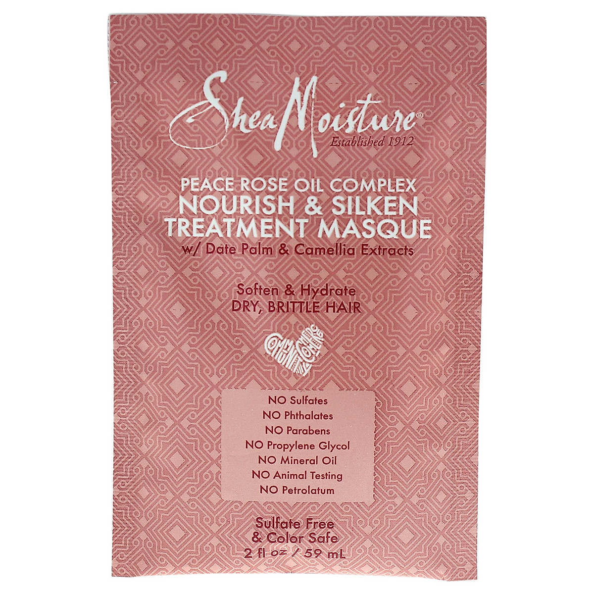 Shea Moisture Peace Rose Oil Complex Nourish & Silken Treatment Masque for Unisex, 2 Ounce