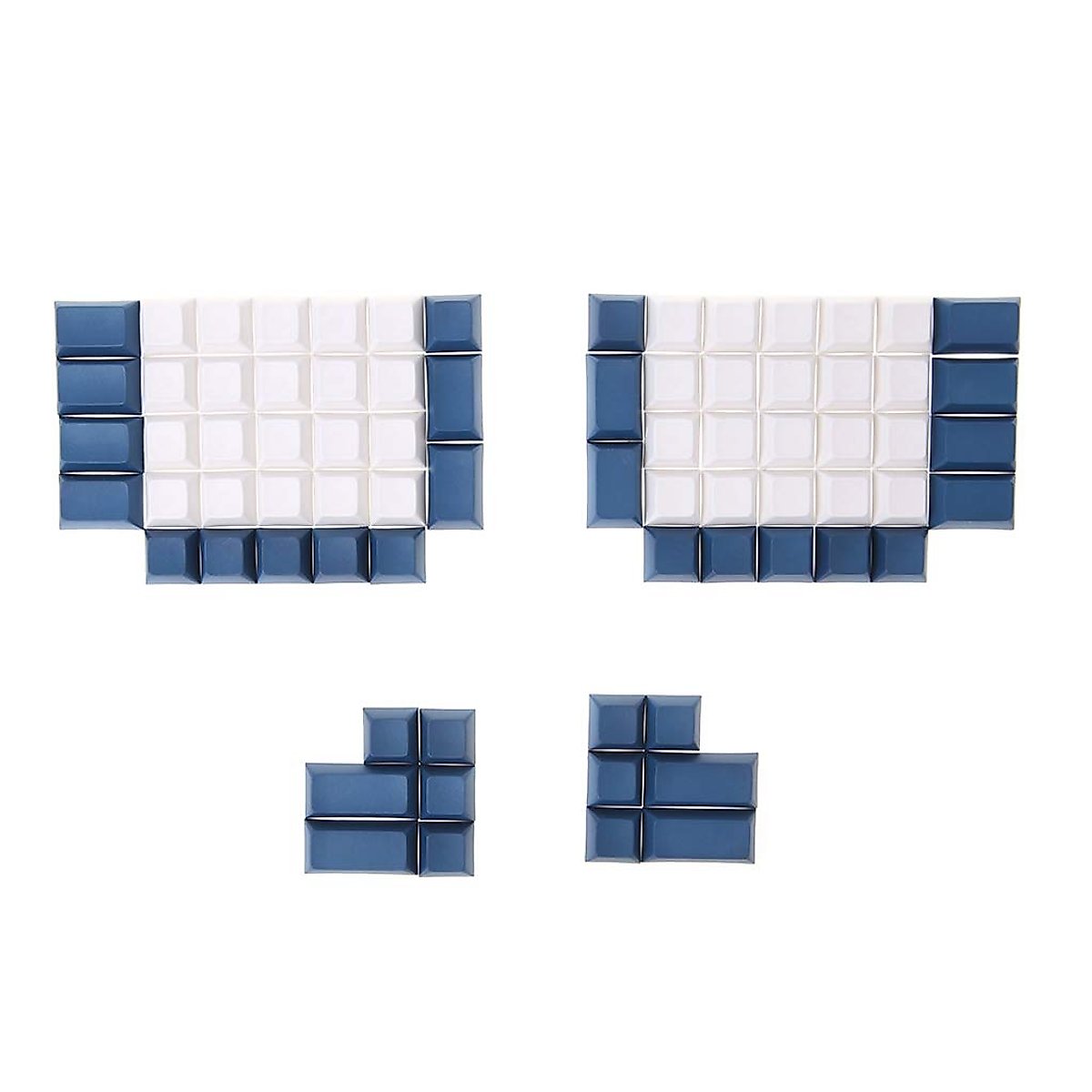 Kingjinglo Pbt Keycaps DSA Blank Keycaps for Ergodox Mechanical Gaming Keyboard DSA Profile Rainbow keycaps
