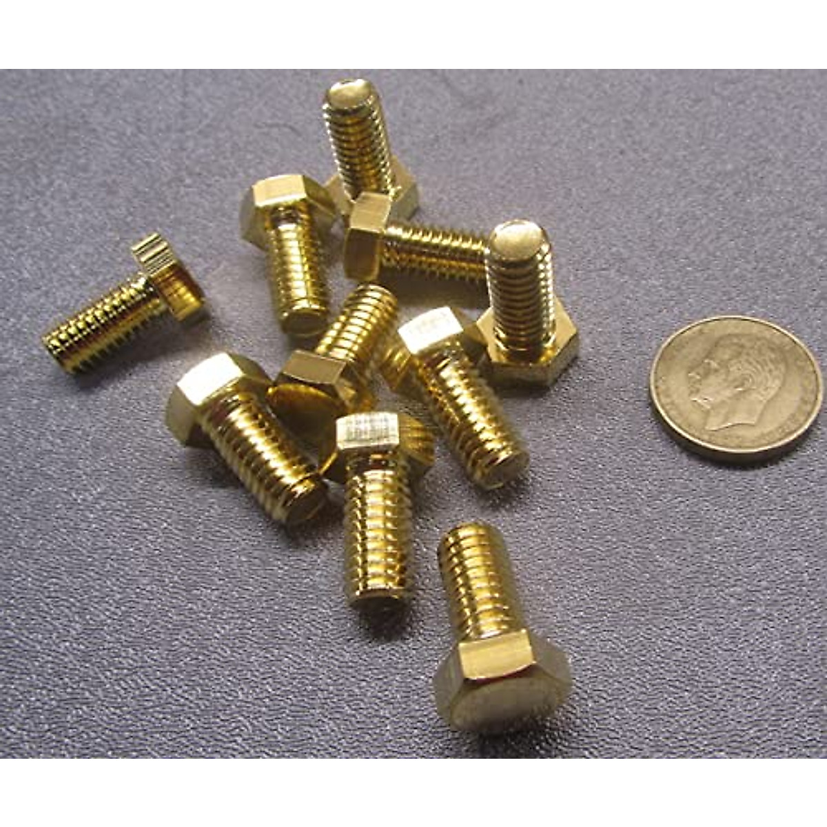 Brass Hex Head Bolts FT 3/8"-16 Thread x .750" Long 10 pcs