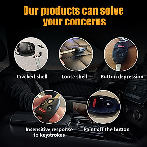 Kewucn Replacement Key Fob Case Shell, 2 PCS No Cutting Required Car Key Fob Keyless Entry Remote Shell Case, Fits for 2003-2012 Accord/ 2006-2013 Civic EX/ 2009-2015 Pilot/ 2005-2006 CR-V