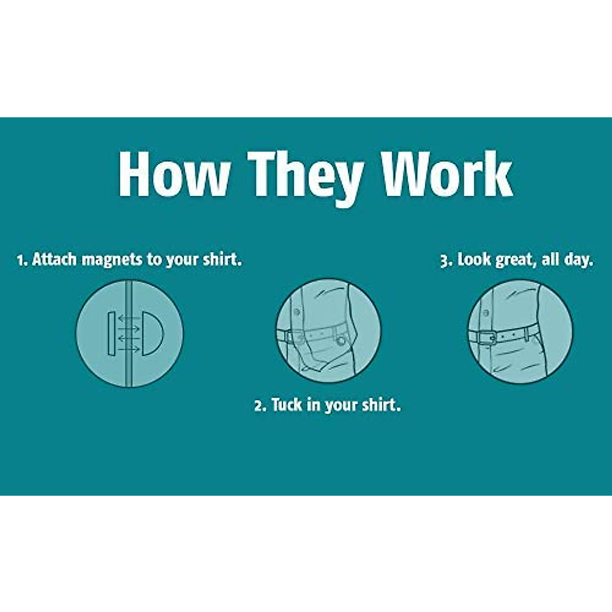 Magnetuck Magnetic Shirt Stays - Quit Tuckin' Around! (Gunmetal Gray)