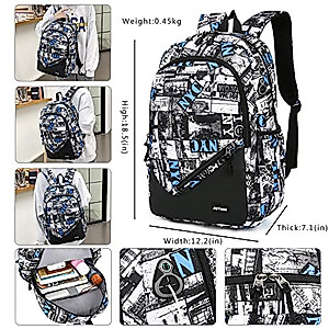 JOTHIN School Backpacks Kids Backpack Boys Bookbags for Boys Backpacks for Middle School Laptop Backpack Canvas Travel Backpack for Men(White)