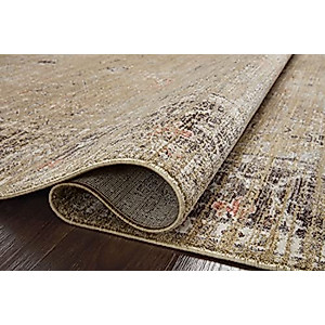 Magnolia Home by Joanna Gaines x Loloi Millie Collection MIE-03 Gold / Charcoal 2'-3" x 3'-10" Accent Rug