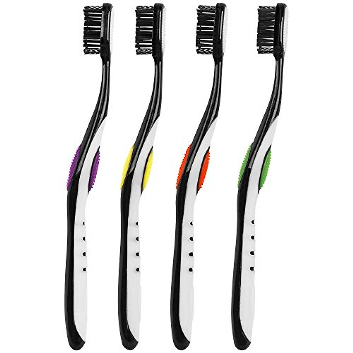 RM Oral Charcoal Whitening Soft Brushes 4ct with 80 Count Charcoal Floss Picks