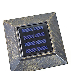 iGlow 12 Pack Vintage Bronze Outdoor 4 x 4 Solar LED Post Deck Cap Square Fence Light Landscape Lamp Lawn PVC Vinyl Wood
